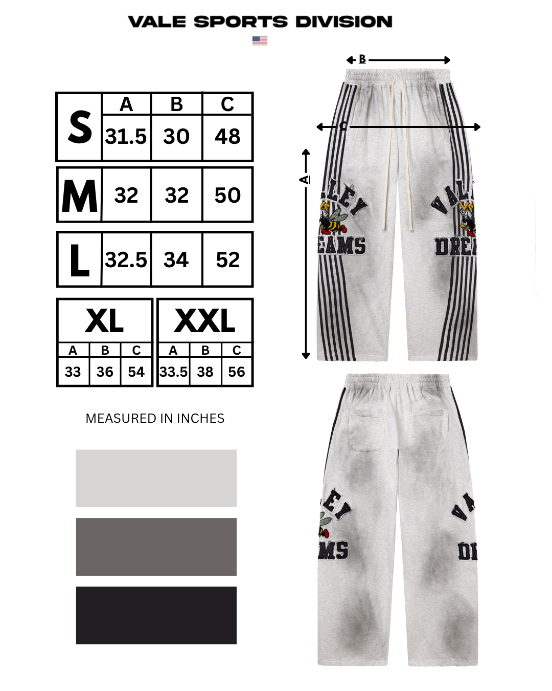 Vale Forever Anthem Tracks Pant [Stone Gray] || Premium Comfort